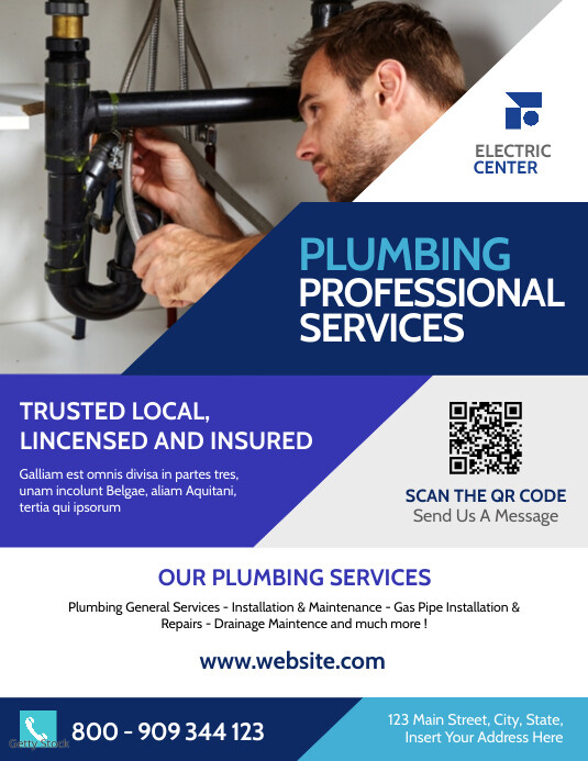 plumbing professional services advertisement Template | PosterMyWall