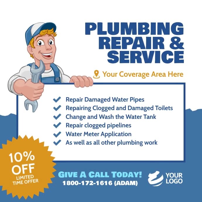 Copy of Plumbing repair services template | PosterMyWall