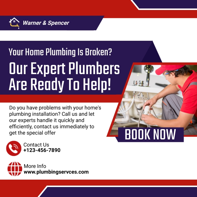 Plumbing service flyer template | PosterMyWall