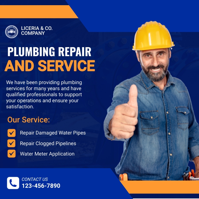 Plumbing service flyer template | PosterMyWall