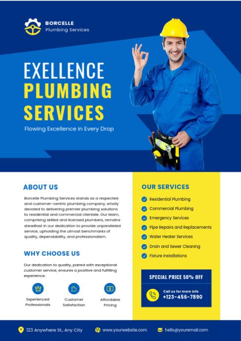 plumbing service template | PosterMyWall