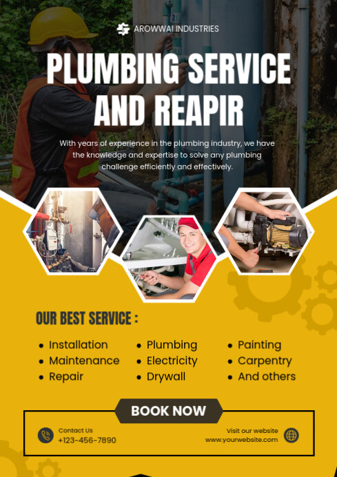 plumbing service template | PosterMyWall