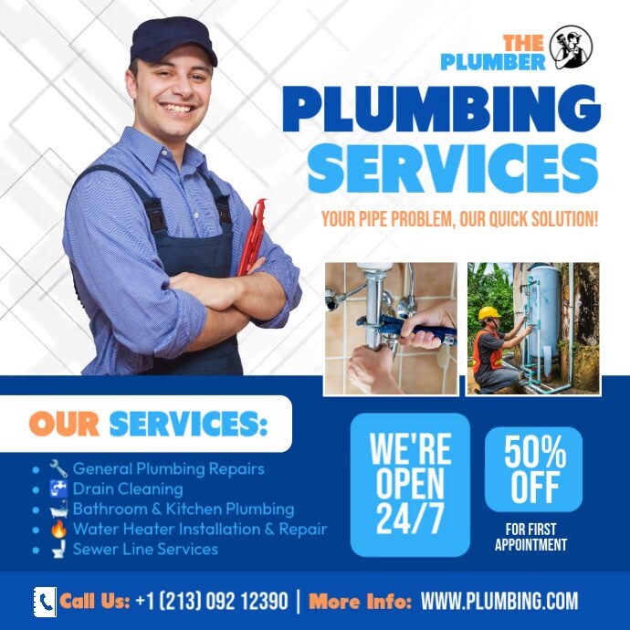 Copy of Plumbing Services Ads | PosterMyWall