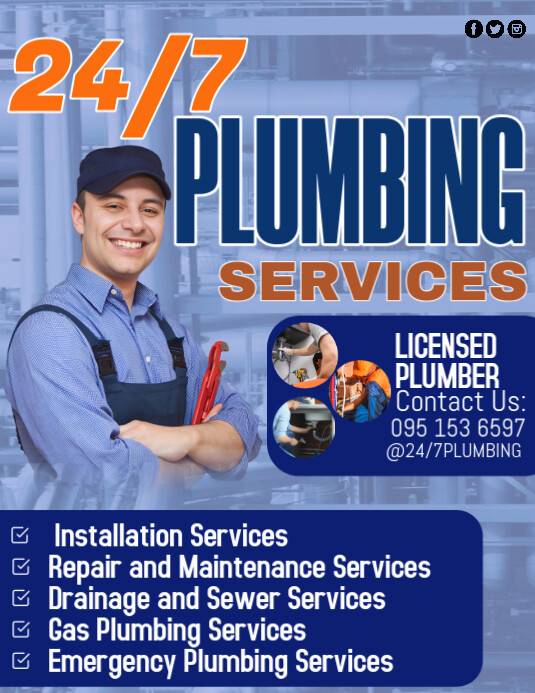 PLUMBING SERVICES Template | PosterMyWall