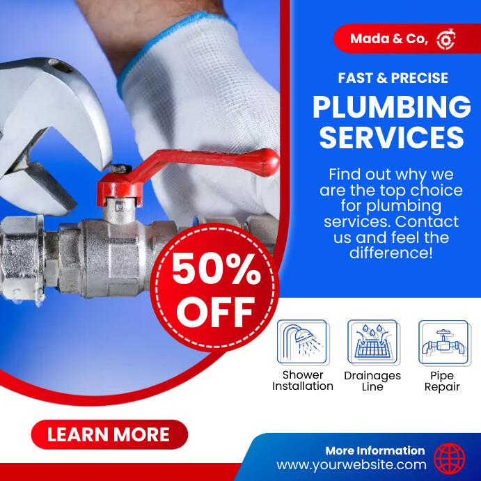 Plumbing Services Flyer Template | PosterMyWall