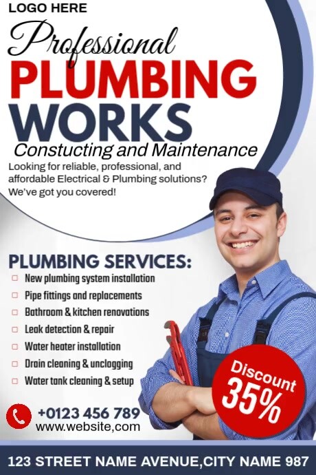 Plumbing Work Services Template | PosterMyWall