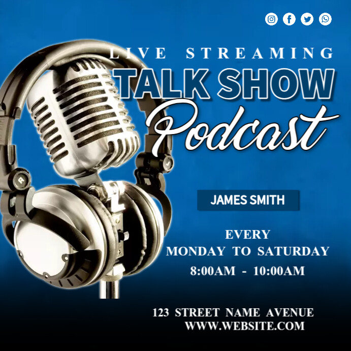 Pobcast Talk Show Template | PosterMyWall