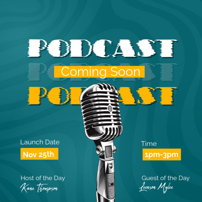 podcast coming soon poster design Template | PosterMyWall
