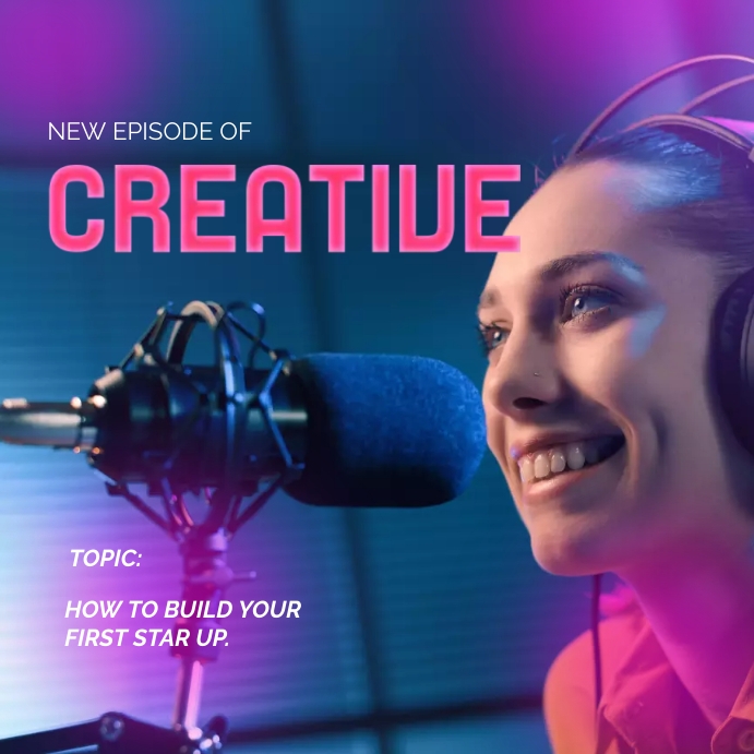 PODCAST CRATIVE TALK Template | PosterMyWall
