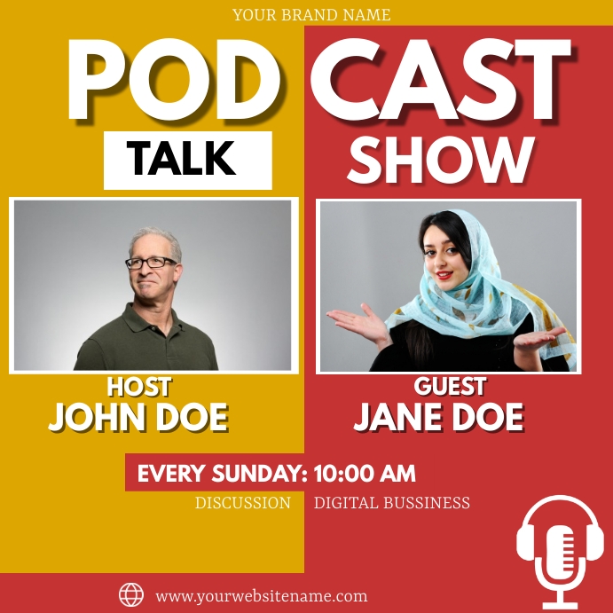 Podcast flyer Template | PosterMyWall