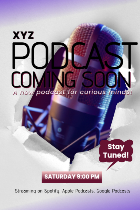 Podcast Launch Announcement Poster Template | PosterMyWall