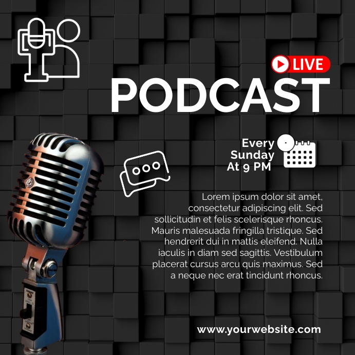 podcast live Template | PosterMyWall