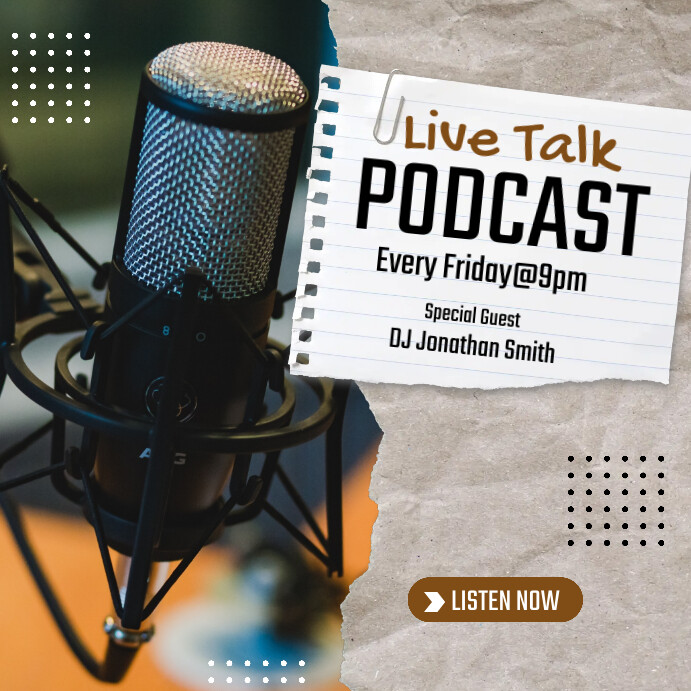 Podcast Live Talk Instagram Post Template | PosterMyWall