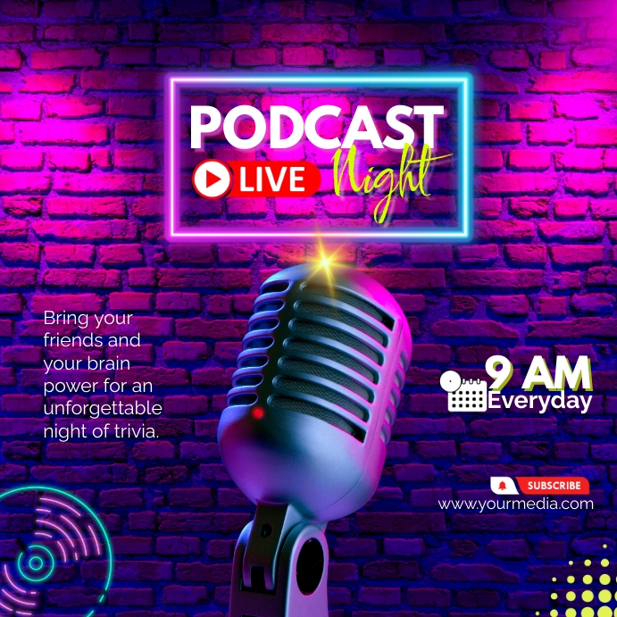 Copy of Podcast neon | PosterMyWall