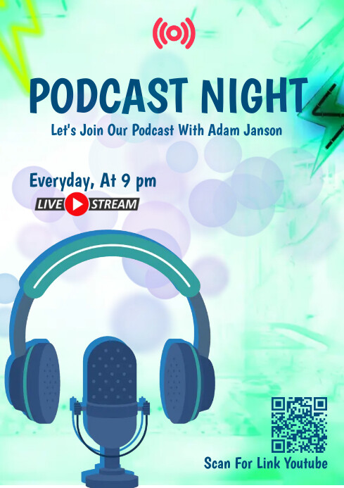 Plantilla de podcast night | PosterMyWall