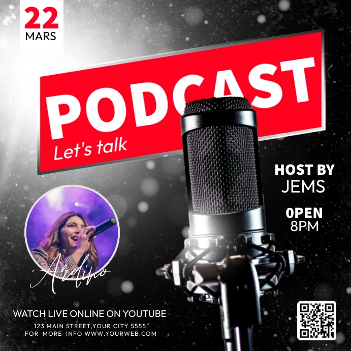 Podcast Night Template | PosterMyWall