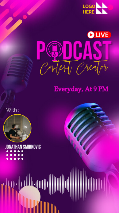 PODCAST RADIO talk show Template | PosterMyWall