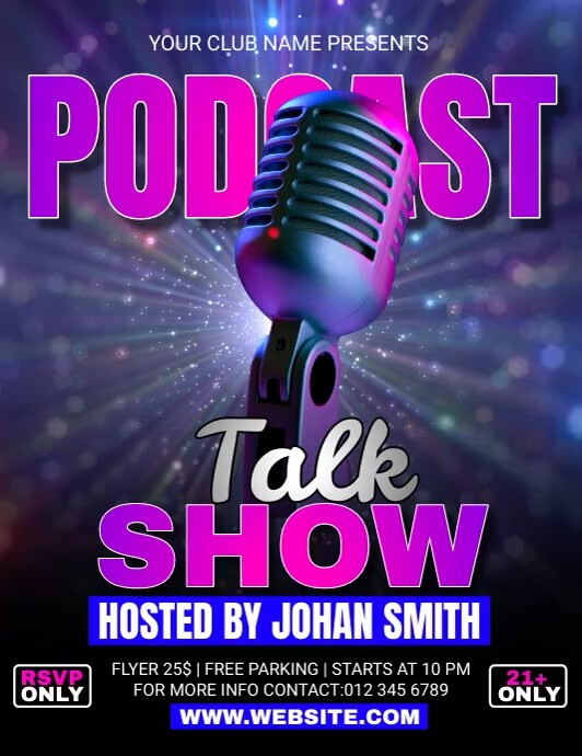 Plantilla de Podcast Talk Show Ads | PosterMyWall