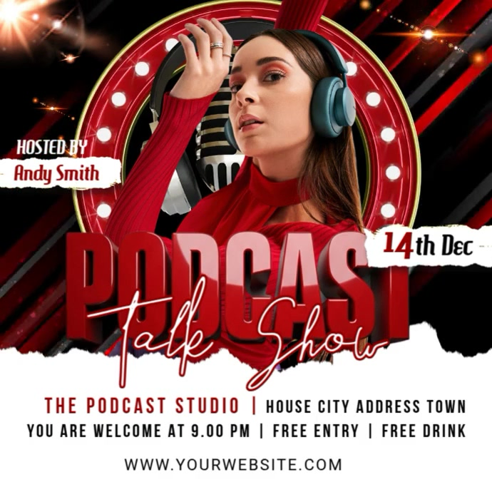 Podcast Talk Show Template | PosterMyWall