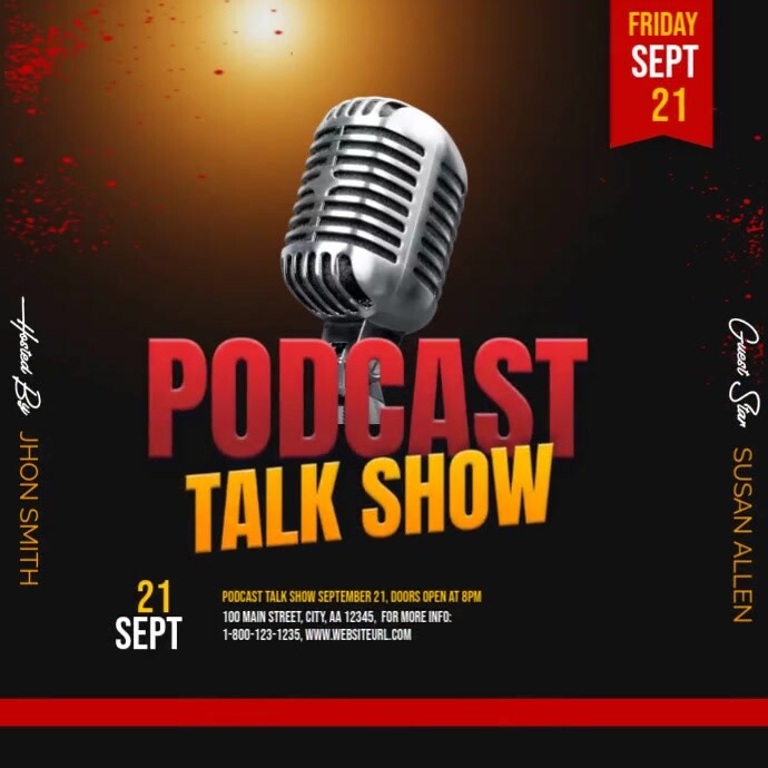 Podcast Talk Show Template | PosterMyWall