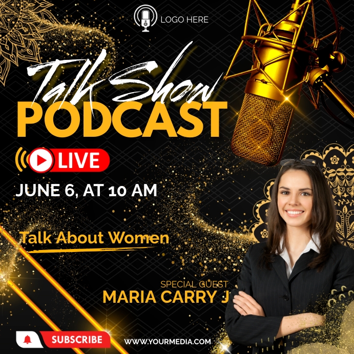 Plantilla de podcast talk show | PosterMyWall