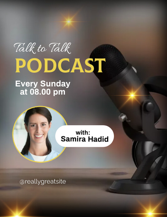 Podcast Talk Show Event Flyer Template | PosterMyWall