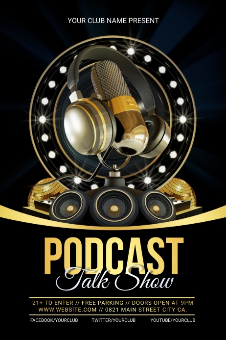 Brosur Talk Show Podcast / Brosur Template Poster | PosterMyWall