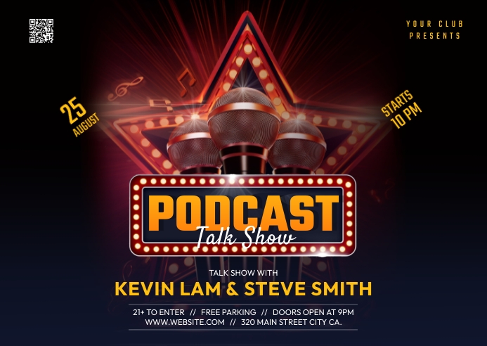 Podcast Talk Show postcard Template | PosterMyWall