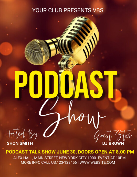 PODCAST TALK SHOW poster Template | PosterMyWall