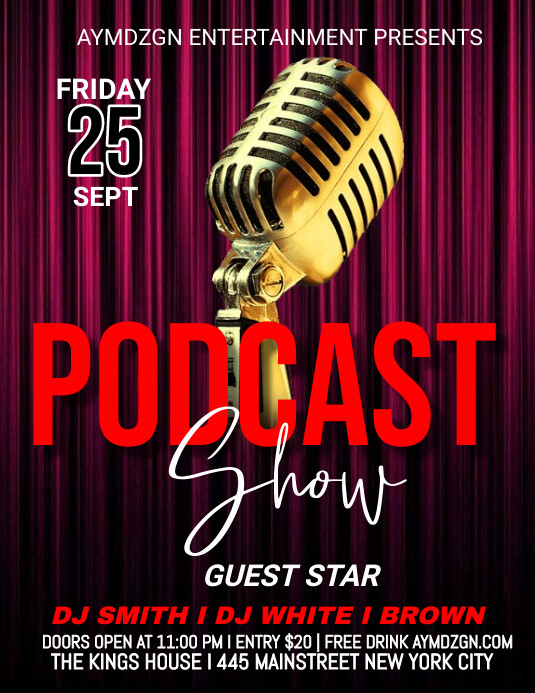 Copy of PODCAST TALK SHOW poster | PosterMyWall