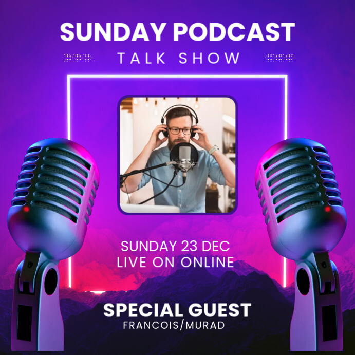 Copy of podcast talk show template | PosterMyWall