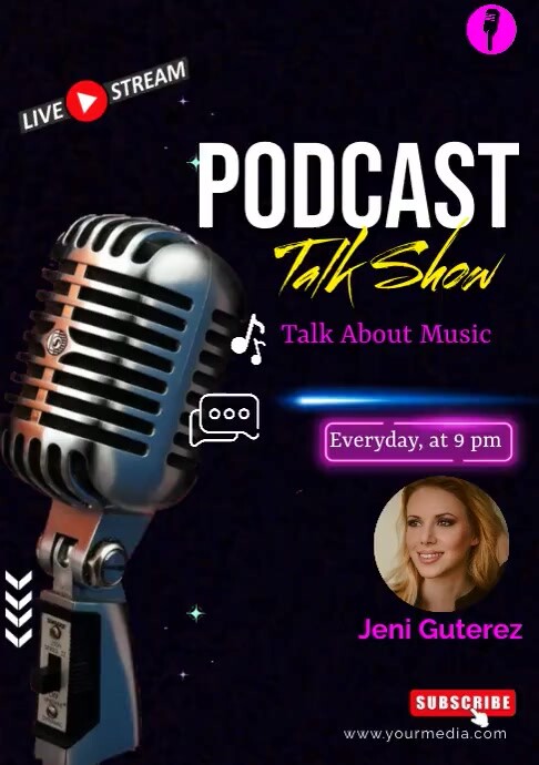 podcast talk show video Template | PosterMyWall