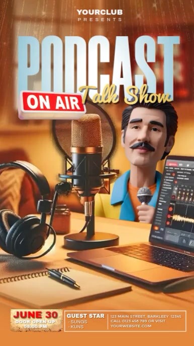 Podcast Talkshow IG Story Video Template | PosterMyWall