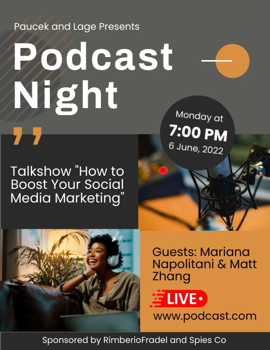 PODCAST TALKSHOW TEMPLATE | PosterMyWall