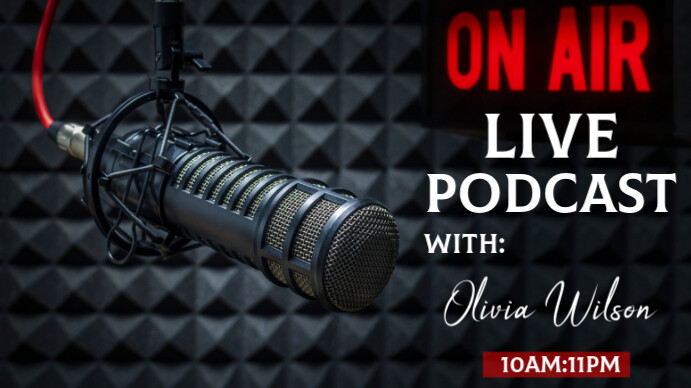 Podcast Thumbnail YouTube Thumbnail Live Podcast Template | PosterMyWall
