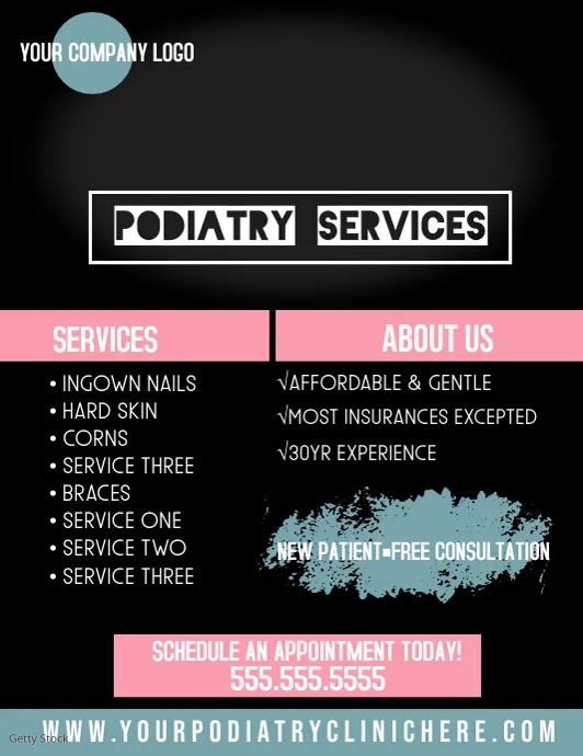 Podiatry Clinic Health Video Flyer Design Template | PosterMyWall