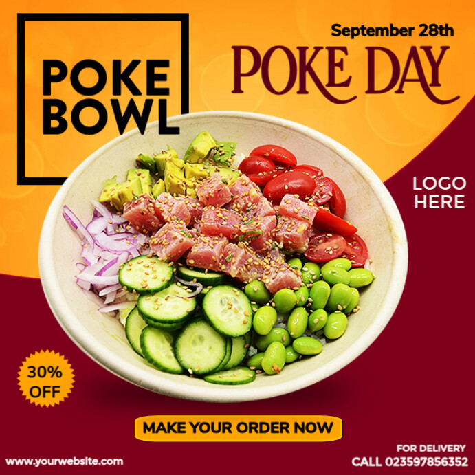 Poke Bowl Template | PosterMyWall