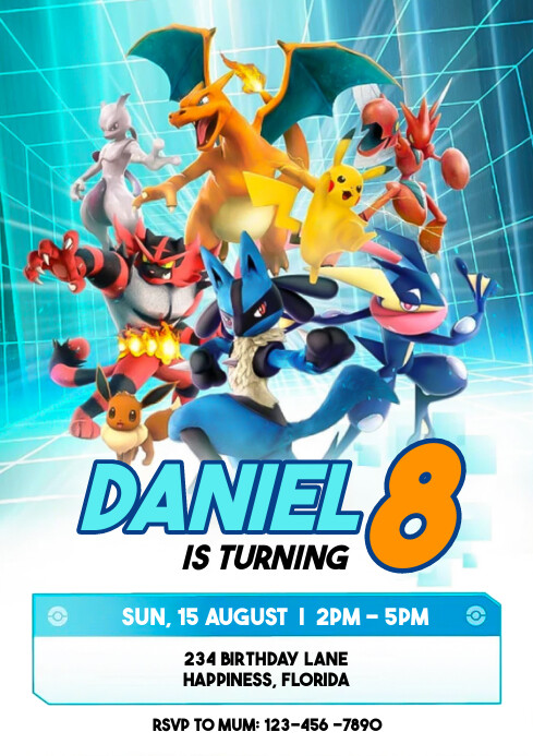 Pokemon Birthday A4 Template | PosterMyWall