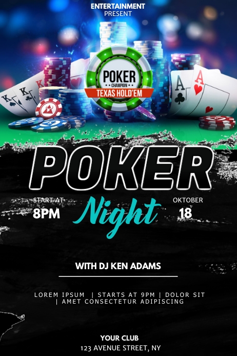 Poker event party flyer template | PosterMyWall