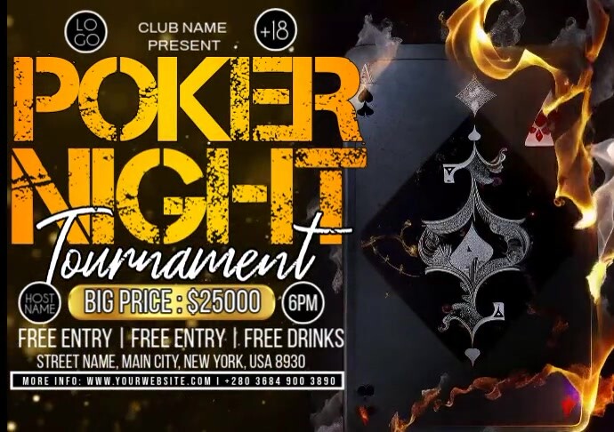 Plantilla de Poker Night Tournament | PosterMyWall