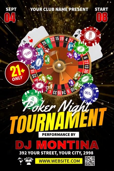 Poker Night Tournament Template | PosterMyWall