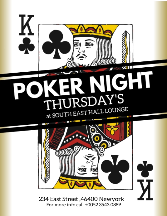 Poker night vintage flyer template | PosterMyWall