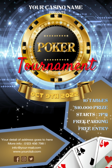 Poker poker poker casino night Template | PosterMyWall