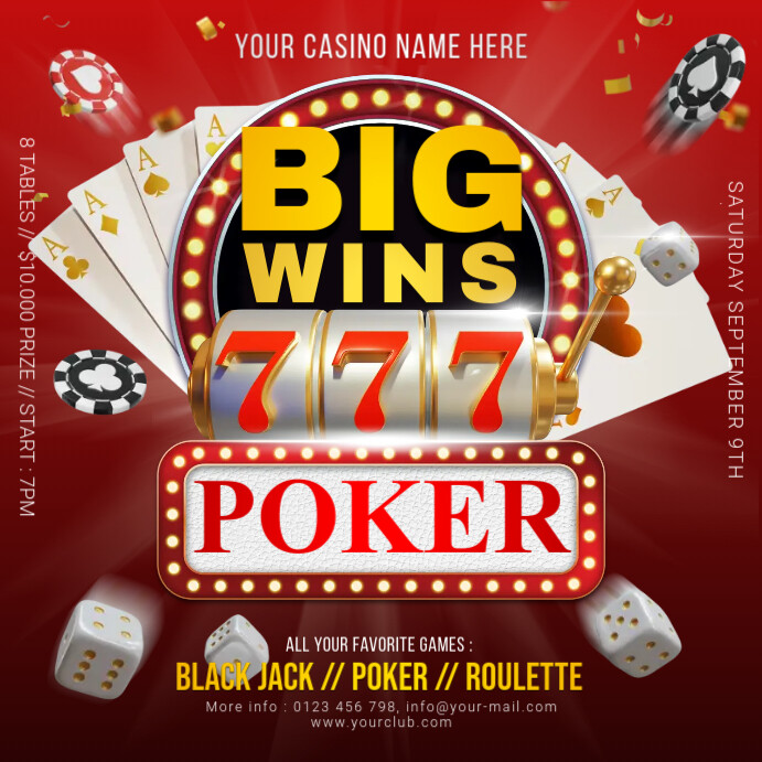 Poker Tournament Social Media Post Template | PosterMyWall