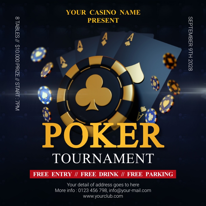 Poker Tournament Social Media Post Template | PosterMyWall