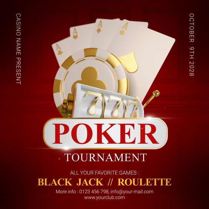 Poker Tournament Social Media Post Template | PosterMyWall