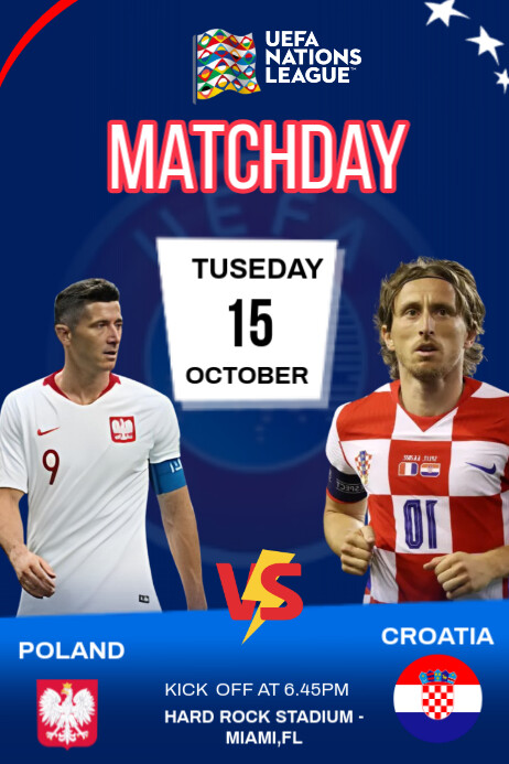 Copy of POLAND VS CROATIA Uefa Nations League Flyer | PosterMyWall