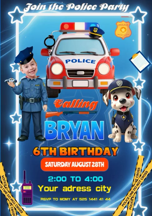 police birthday Template | PosterMyWall