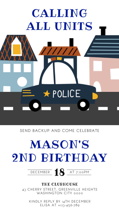 Police Birthday Template | PosterMyWall