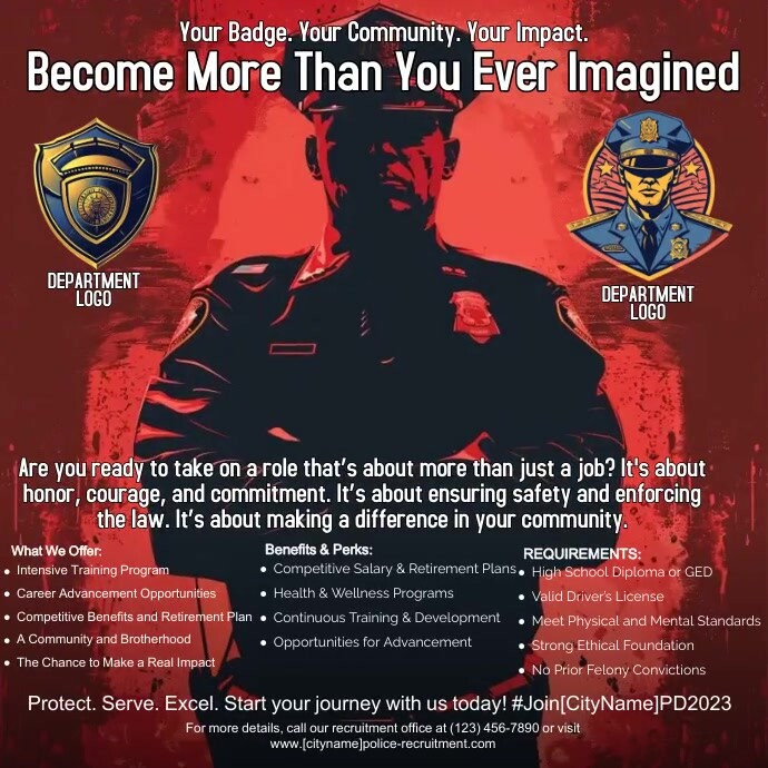 police recruitment flyer (2) Template | PosterMyWall